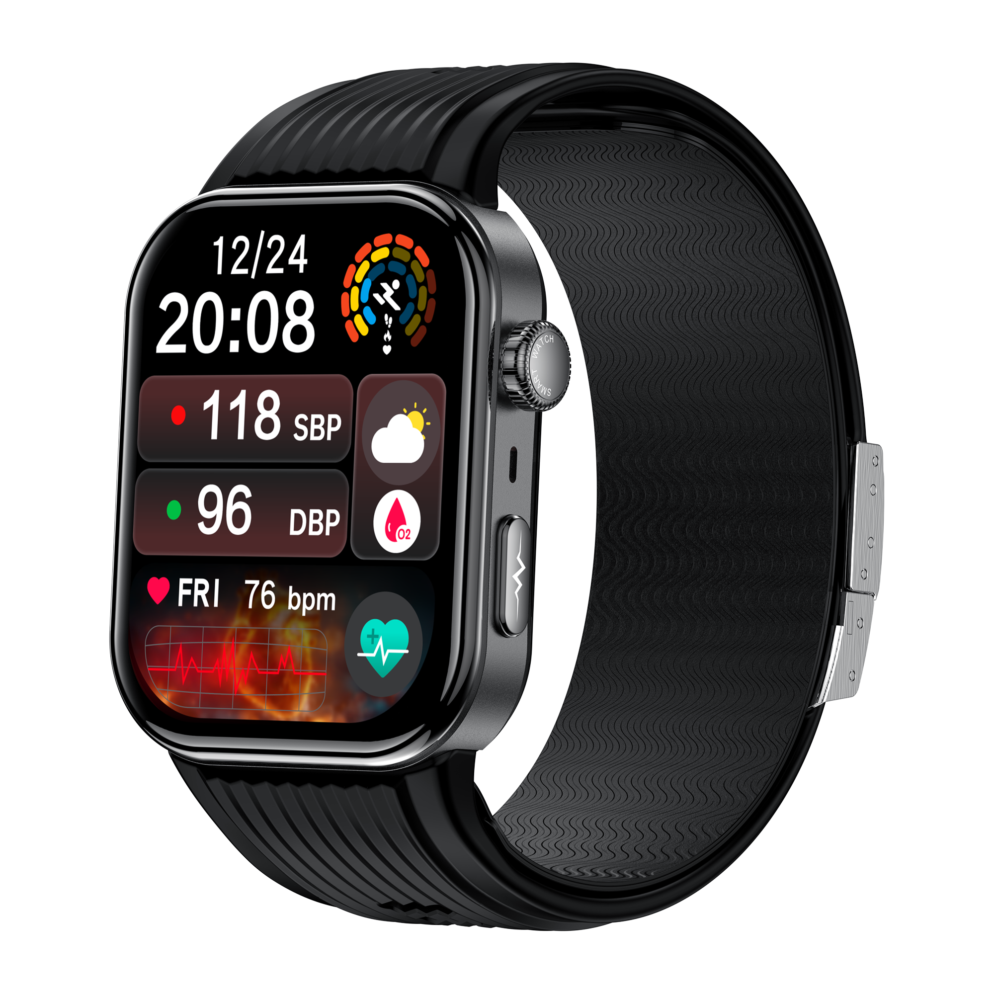 Rollme Kore D1- Health Watch with Blood Pressure Monitoring